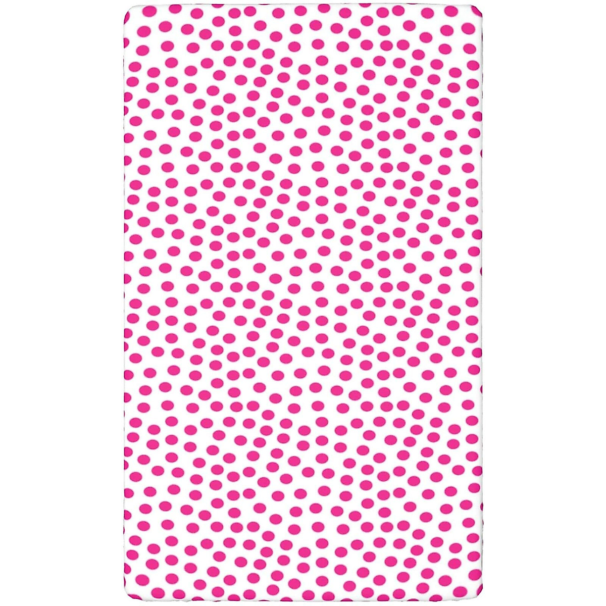 Pink Polka Dots Themed Fitted Crib Sheet,Standard Crib Mattress Fitted Sheet Toddler Bed Mattress Sheets-Baby Crib Sheets for Girl or Boy,28“ x52“,Pink White