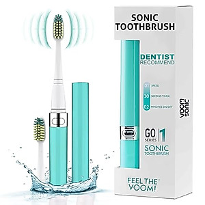 Voom Sonic Go 1 Series Travel Electric Toothbrush | Travel Toothbrushes - Battery Operated Toothbrush for Adults & Kids, Dentist Recommended Toothbrush, Portable w/ 2 Minute Timer