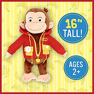 KIDS PREFERRED Curious George Learn to Dress Stuffed Animal, 14 in