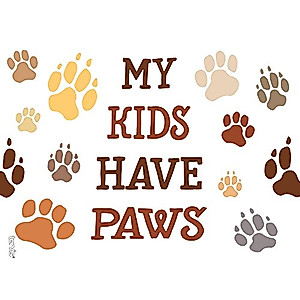 Tervis My Kids Have Paws Tumbler with Wrap and Brown Lid 24oz, Clear
