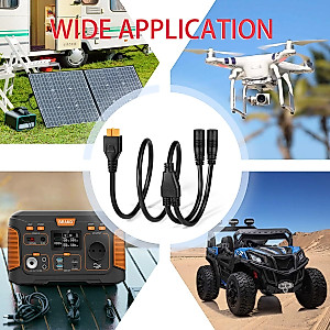 ELFCULB DC 8mm to XT60 Connector,14AWG DC 8mm Branch Parallel Adapter Cable Compatible for Portable Power Station Solar Generator and Solar Panel(3.3FT)