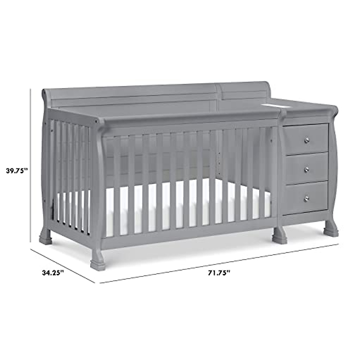 DaVinci Kalani 4-in-1 Convertibe Crib and Changer Combo in Gray