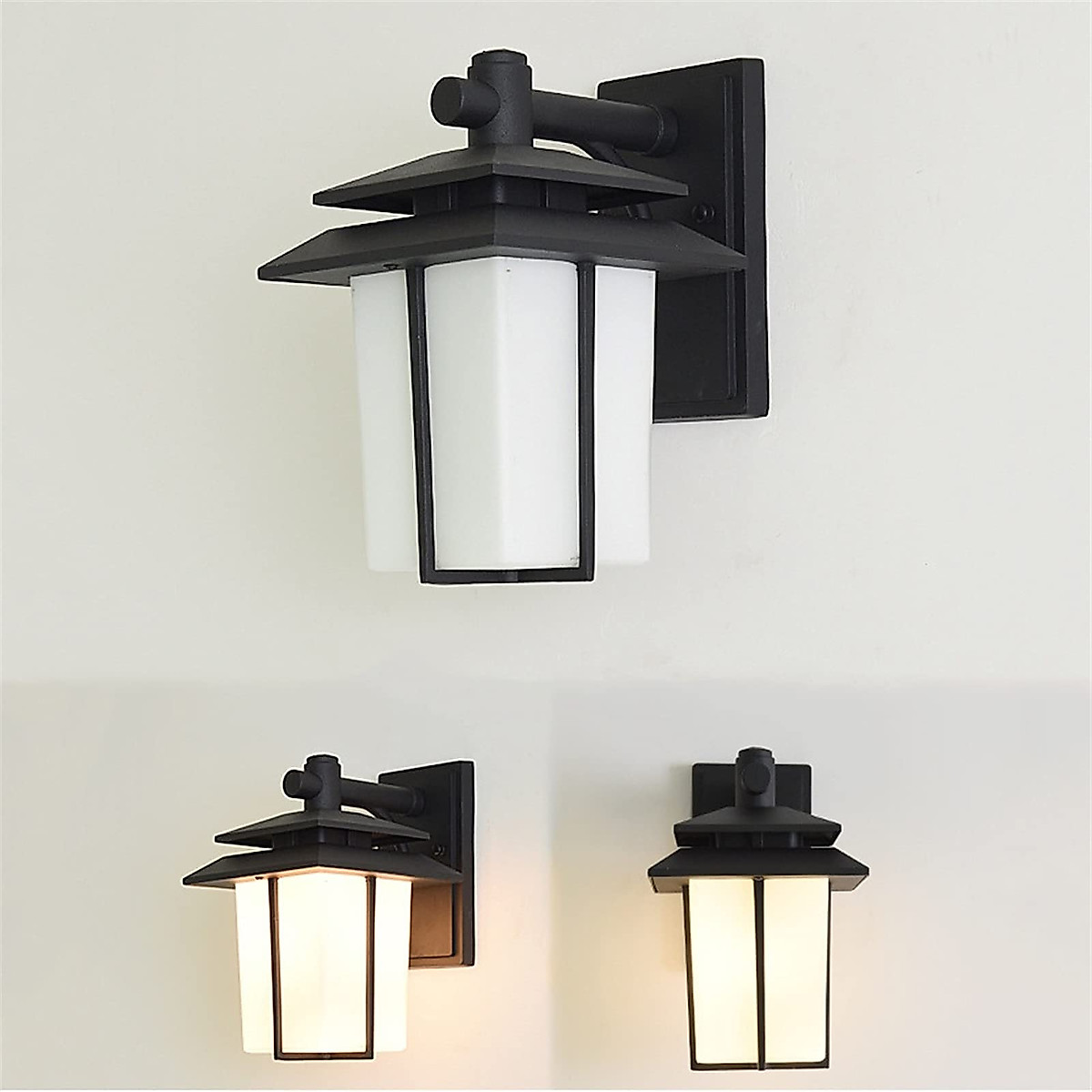 Quality wall lamps LED Outdoor Wall Light, Black with Transparent Water Glass, Photocell Sensor, 580 Lumens, Dusk to Dawn Light Sensor, Anti-Rust, Garden, Courtyard, Home, Decorative Lights, Residenti