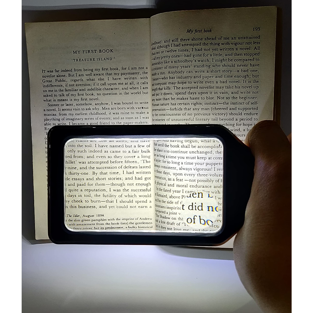 LED Handheld Magnifier for Reading 3x/6x Optical Magnifier for Low Vision, Visual Impairment, Magnifier for Seniors, Elderly People, Magnifier for Education, Office Work (Stepless Illumination adjust)