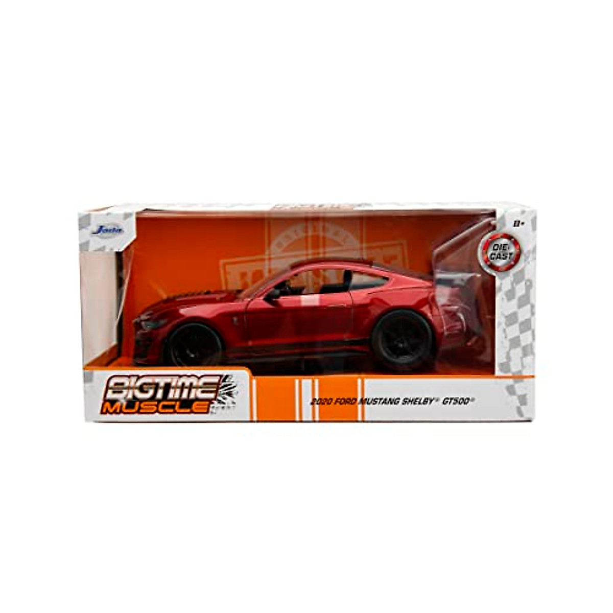 Big Time Muscle 1:24 2020 Ford Mustang Shelby GT 500 Die-cast Car Candy Red, Toys for Kids and Adults