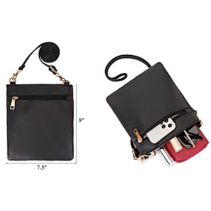 Large Crossbody Bags Ladies Shoulder Handbags Purse and Wallet Set for Women Hobo Purses Black