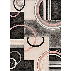 Well Woven Good Vibes Belle Blush Pink Modern Abstract Geometric 3D Textured 7'10" X 9'10" Area Rug