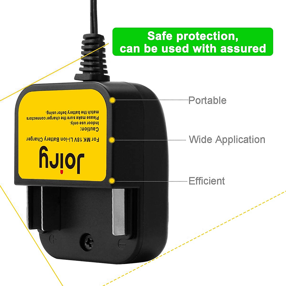 Joiry 18V Li-ion Battery Charger Compatible with Makita BL1830 BL1815 194205-3 LXT400 BL1850 BL1840 BL1860 (NOT for Ni-MH/Ni-Cd Battery)