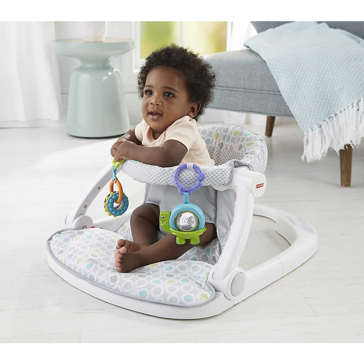 Fisher-Price Portable Bassinet and Travel Play Area, Indoor and Outdoor Use, On-The-Go Baby Dome, Windmill Fisher-Price Portable Baby Seat, Baby Chair for Sitting Up, Sit-Me-Up Floor Seat