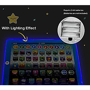 Wenbeier Kids Tablet Learning Pad Toddler Tablet with ABC Word Song Music Number Electronic Interactive Toy for Educational Preschool Boys & Girls 3-8 Years Old