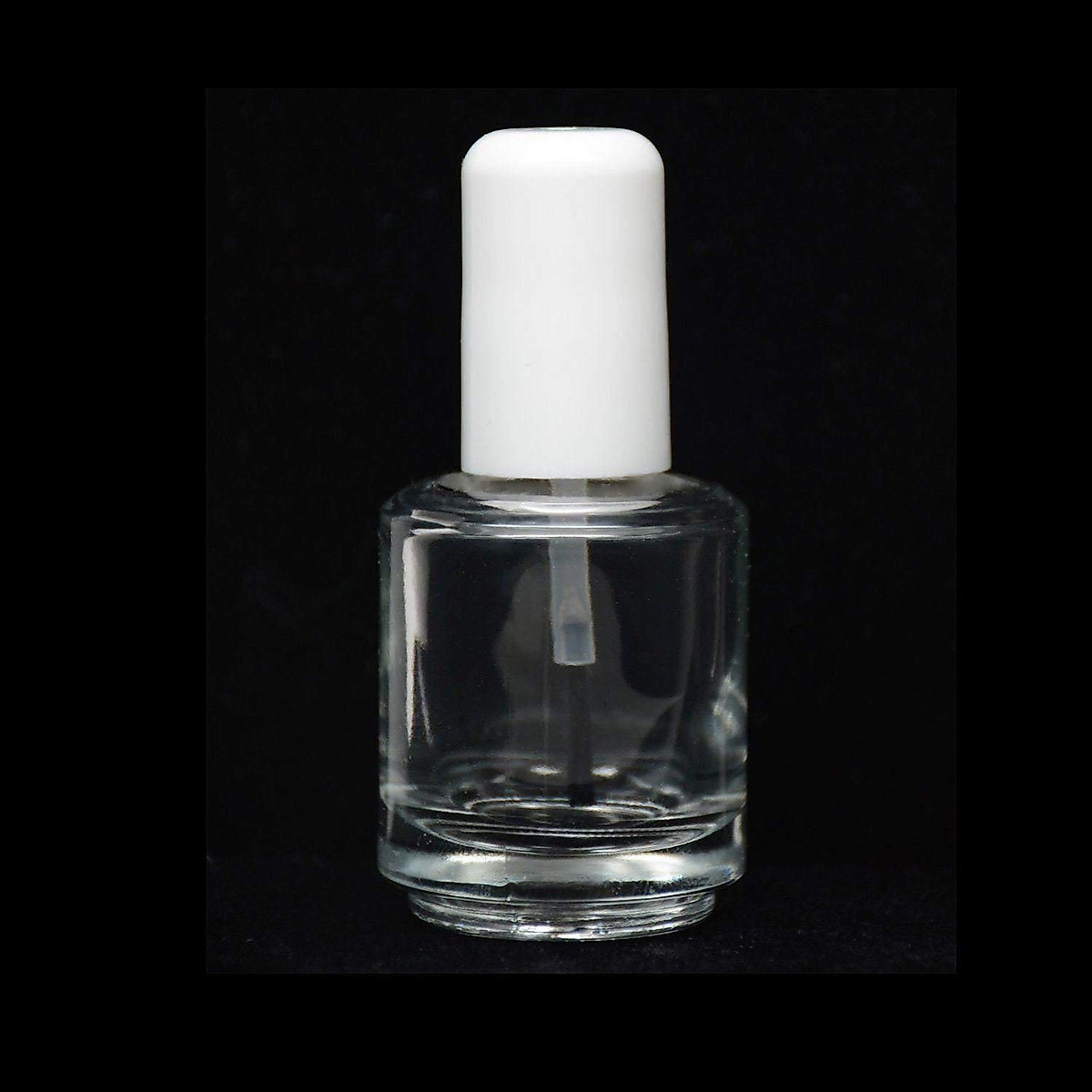 Karlash Premium Empty Polish Bottle Clear + Brush + Mixing ball + White Cap 0.5 Oz - 4 Pieces