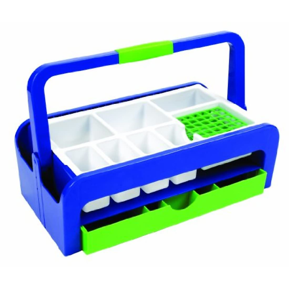 Heathrow Scientific Phlebotomy Tray Tote with Drawer and Folding Handle, Lightweight, Disposable Inserts Included