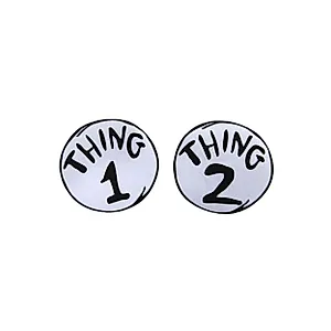 elope Dr. Seuss Thing 1 & Thing 2 Large 2 Piece Iron On Patch Set for Kids and Adults Standard