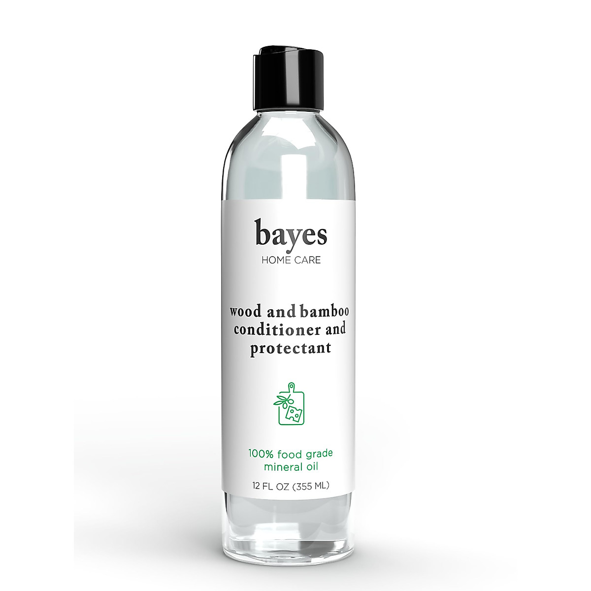 Bayes Food Grade Mineral Oil for Cutting Board - Mineral Oil Food Grade for Bamboo, Teak & Wood Conditioner and Protectant - Cutting Board Oil Food Grade Formula - Wood Oil for Cutting Board - 12 oz