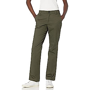 Amazon Essentials Women's Stretch Twill Chino Pant (Available in Classic and Curvy Fits), Dark Olive, 10