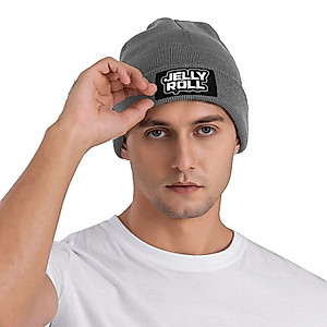 Jelly Rapper Singer Roll Beanies for Men&#039;s Womens Teens - Casual Unisex Aldult Cuffed Skull Knit Hat Knitted Winter Hat Classic Breathable Sleep Hats for Workout Gaming Deep Heather