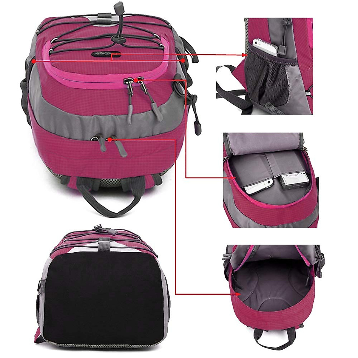 Bseash 10L Small Size Waterproof Kids Sport Backpack,Miniature Outdoor Hiking Traveling Daypack,for Girls Boys Height Under 4 feet (Rose Red)