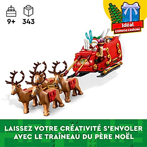 LEGO Santa's Sleigh - Building Toys for Kids, Boys & Girls, Ages 9+ - Indoor Christmas Decorations for Home W/Santa Claus Figurine & Reindeer - Gifts for Boys & Girls - 40499