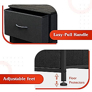 WLIVE Dresser with 4 Drawers, Fabric Storage Tower, Organizer Unit for Bedroom, Hallway, Entryway, Closets, Sturdy Steel Frame, Wood Top, Easy Pull Handle, Charcoal Black