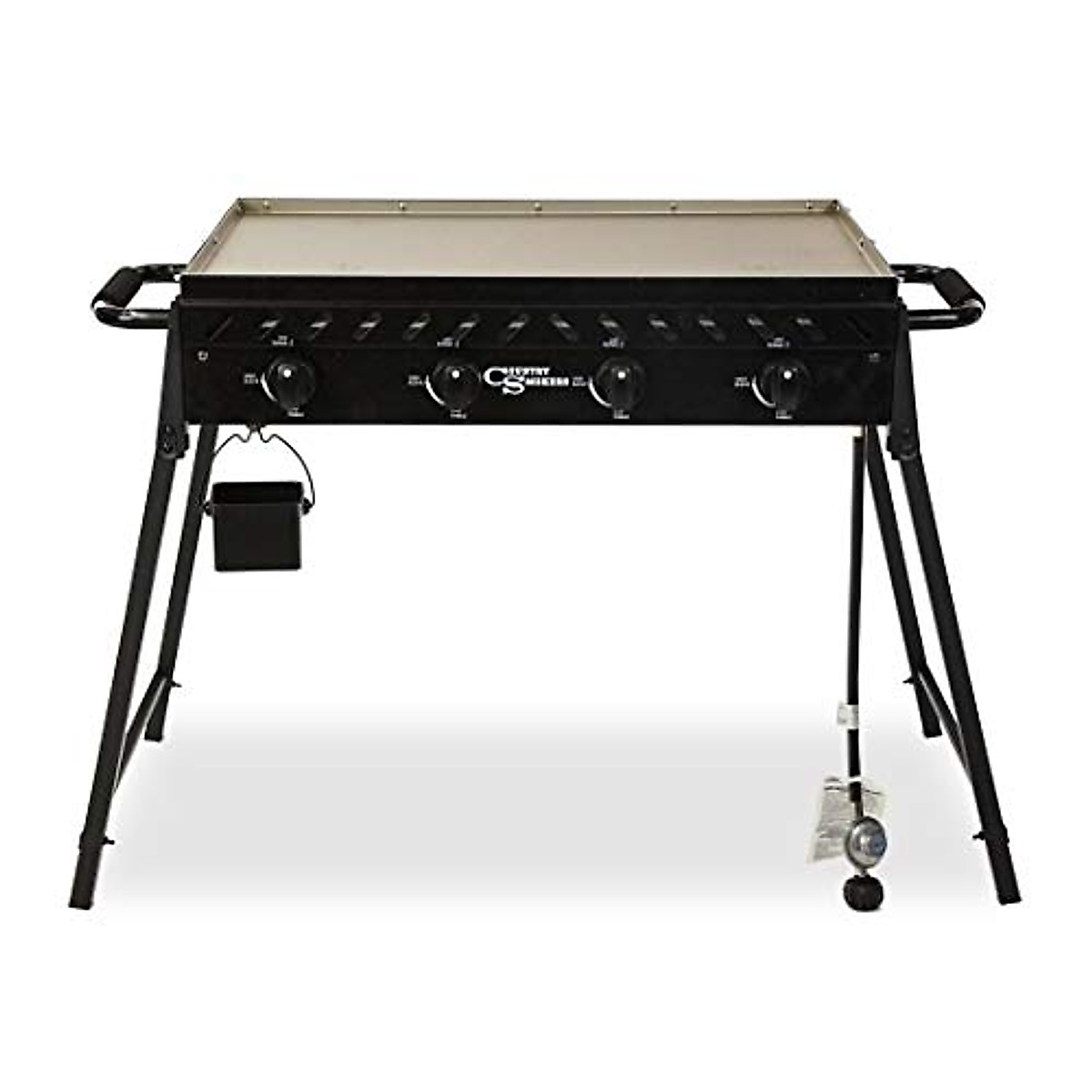 Country Smokers CSGDL0590 The Highland 4-Burner Portable Griddle, Large, Black & Cuisinart CCB-500 Griddle Scraper, Six-inch wide stainless steel blade