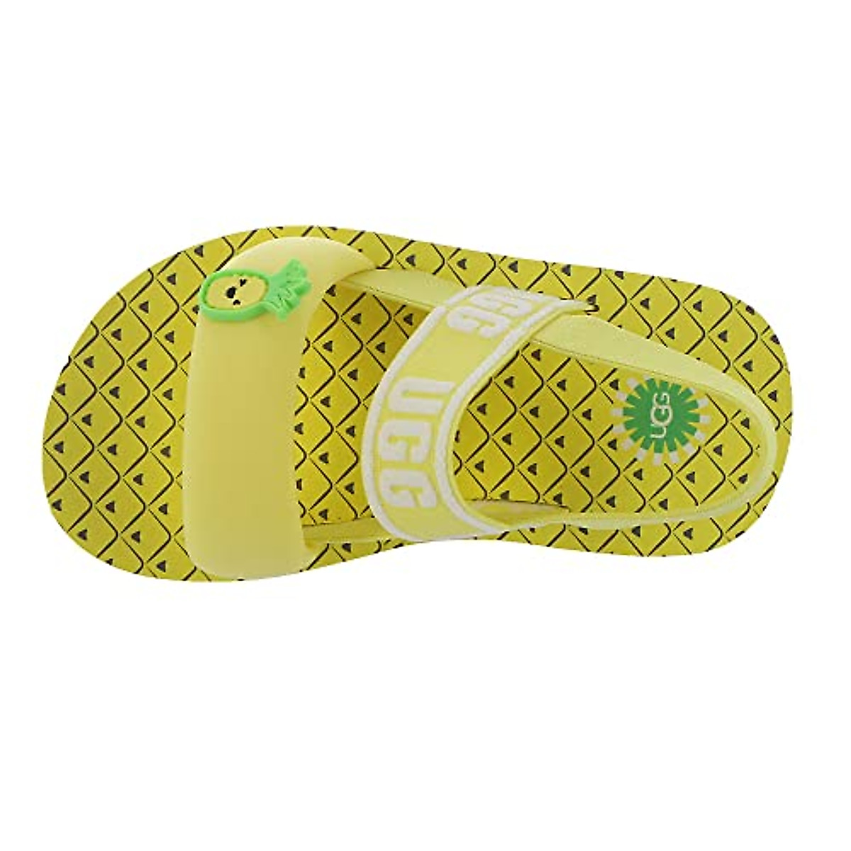 UGG Unisex-Child Zuma Sling Pineapple Stuffie Sandal, Pineapple-yellow, 10 Little Kid