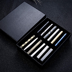 Jstyle 12 Pcs Tie Clips Set for Men Tie Bar Gift for Men Clip Set for Regular Ties Necktie Wedding Business Clips with Luxury Package
