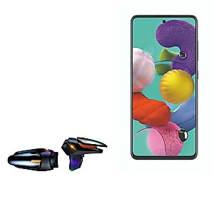 BoxWave Gaming Gear Compatible with Samsung Galaxy A51 5G - Touchscreen QuickTrigger Auto, Trigger Buttons Autofire Gaming Mobile FPS - Jet Black