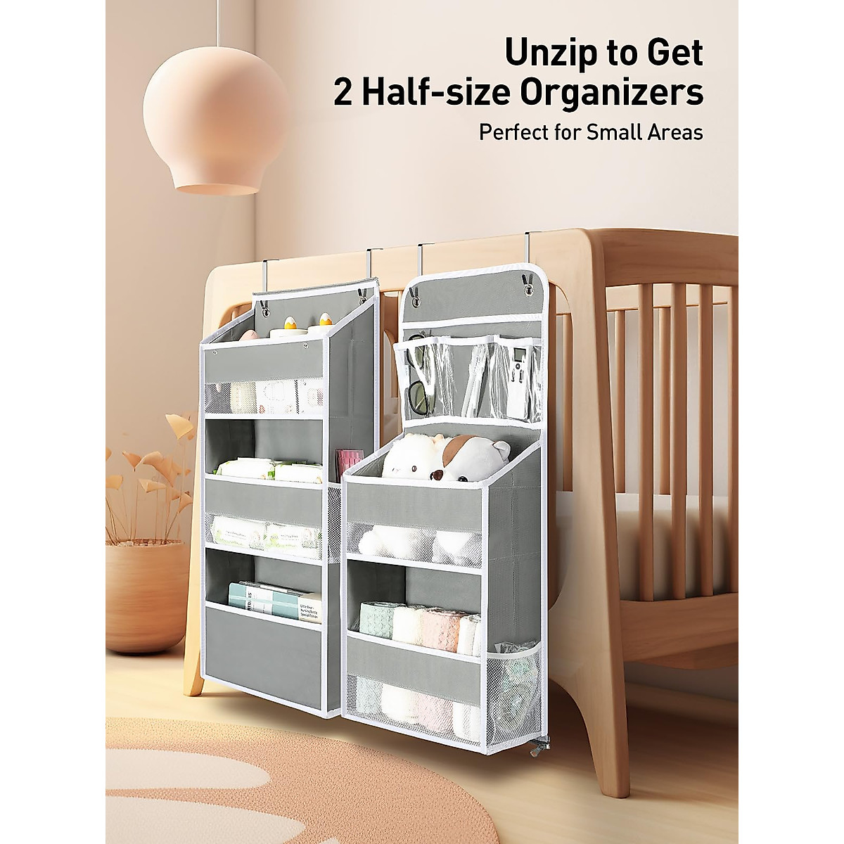 Yecaye 6-Shelf Detachable Over The Door Organizer - Heavy-Duty 44lb Capacity Bathroom Closet Organizers and Storage - Versatile Toy Storage Organizer for Baby Essentials Stuffed Animal Storage