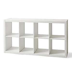 wenyuyu 8-Cube Storage Shelf Organizer Bookshelf System, Display Cube Shelves Compartments Bookcase for Kids, Closet, Bedroom, Bathroom (White)