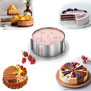 Uncle Jack Adjustable Cake Mousse Mould Stainless Steel 6 to12 Inch Cake Mold Ring Baking Décor