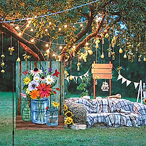 Louise Maelys Spring Floral Garden Flag 12x18 Double Sided, Burlap Small Vertical Spring Summer Vase Flower Garden Yard Flags for Seasonal Outside Outdoor House Decoration (ONLY FLAG)