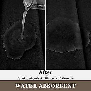 BYSURE Black Memory Foam Bathroom Rug Set 3 Piece Non Slip Extra Absorbent Shaggy Bathroom Mats and Rugs Sets, Soft & Dry Bath Mat Sets for Bathroom Washable Carpets Set