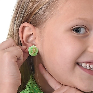 Kenning 3 Pairs Succulent Earrings Plant Earrings Handmade Succulent Jewelry Botanical Floral Stud Earrings Polymer Clay Succulent Stud Earrings Gifts for Women