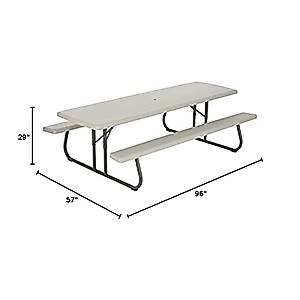 Lifetime 80123 Folding Picnic Table and Benches, 8 Feet