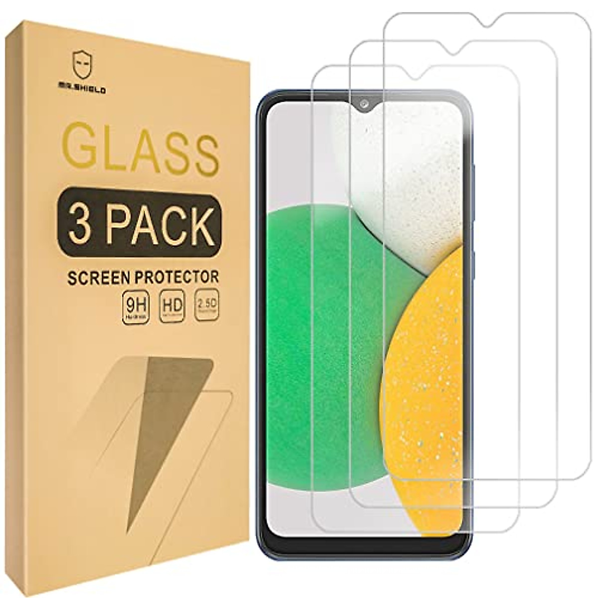 Mr.Shield [3-Pack] Designed For Samsung Galaxy A03 Core [Tempered Glass] [Japan Glass with 9H Hardness] Screen Protector
