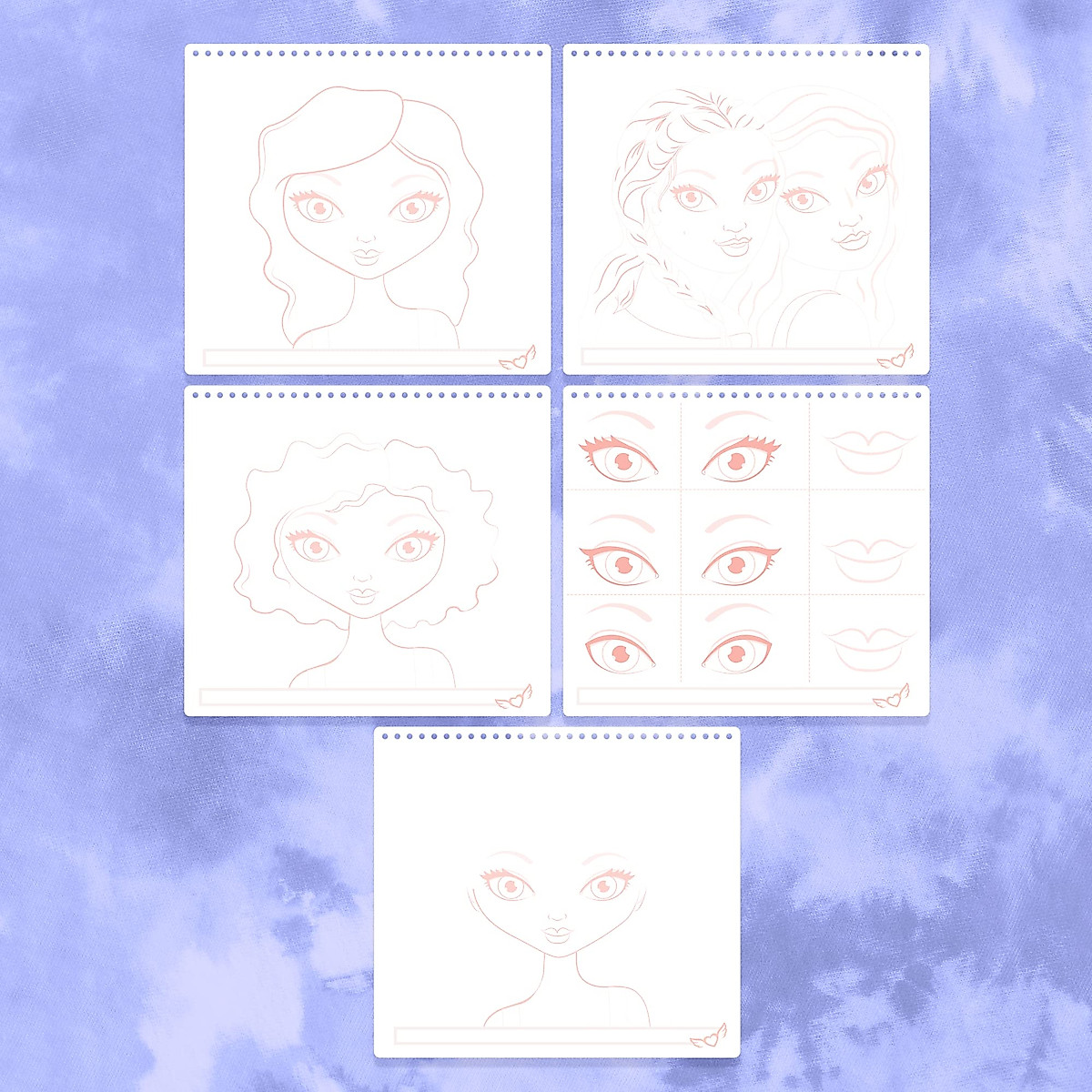 Fashion Angels Make-up & Hair Design Sketch Portfolio (11452) Sketchbook for Beginners, Sketchbook with Stencils and Stickers for Ages 6 and Up