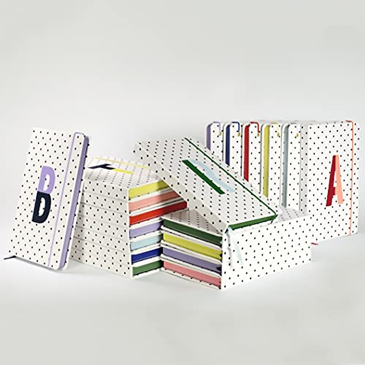 Kate Spade New York Take Note Large Polka Dot Leatherette Initial Notebook, Bound Journal Includes 168 Lined Pages and Bookmark, R (Green)