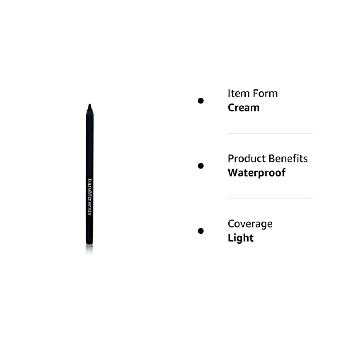 bareMinerals Round The Clock Waterproof Eyeliner, 8PM, Black Brown, 0.04 Ounce