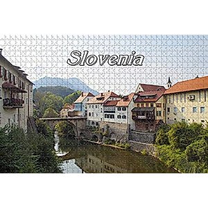 Umsufa Slovenia Skofja Loka Jigsaw Puzzle for Adults 1000 Piece Wooden Travel Gift Souvenir