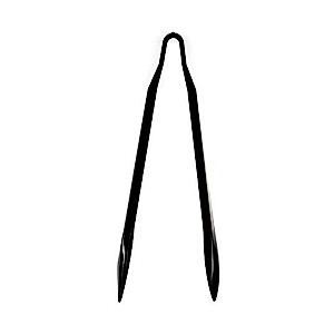 Set of 3 - Heavy Duty Black Serving Tongs - 9 inch - Plastic Disposable Salad Tongs - High Heat Plastic, Catering, Salads, Bakery, Buffets, BBQ, Ice, Hot and Cold Foods (9")