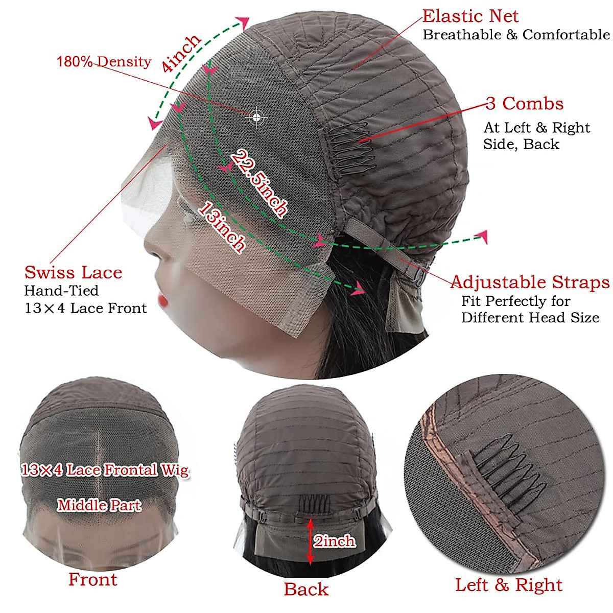 SKYDO Short Bob Wig Human Hair for Black Women 13x4 Bob Lace Front Wigs Human Hair 10inch Straight Bob Wig 180% Density Human Hair Bob Wig Pre Plucked Hairline with Baby Hair Natural Color