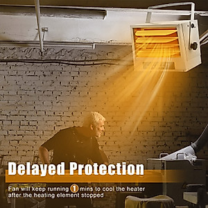 AKUSAKO Garage Heater with Remote - Digital Fan-forced Ceiling Mount Heater with Electric Control, 12H Timer,240V, Thermostat, Workshop Heaters for Warehouse, Greenhouse, Large Area Wall Heater