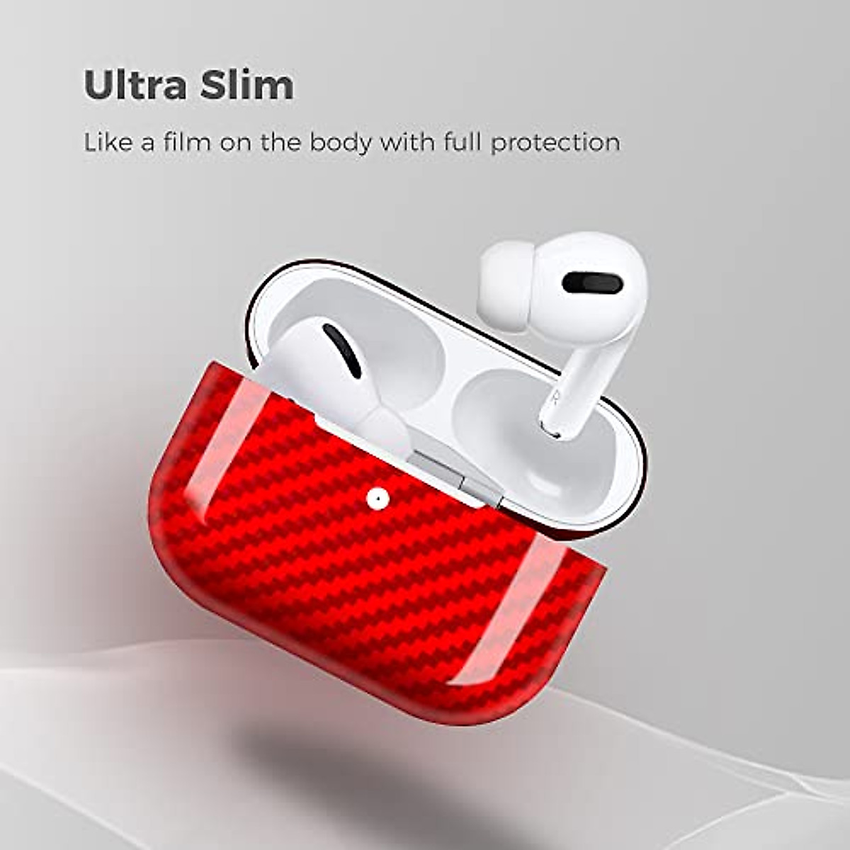 Carbon Fiber Case for AirPods Max and AirPods Pro Glossy Red