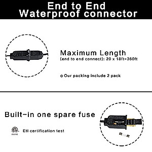 Svater LED Outdoor String Lights 36FT, Patio Lights with 20 Glass Edison Bulbs, Dimmable IP45 Waterproof Outdoor Hanging Globe Lights 2700K Warm White(2 Pack X 18FT)