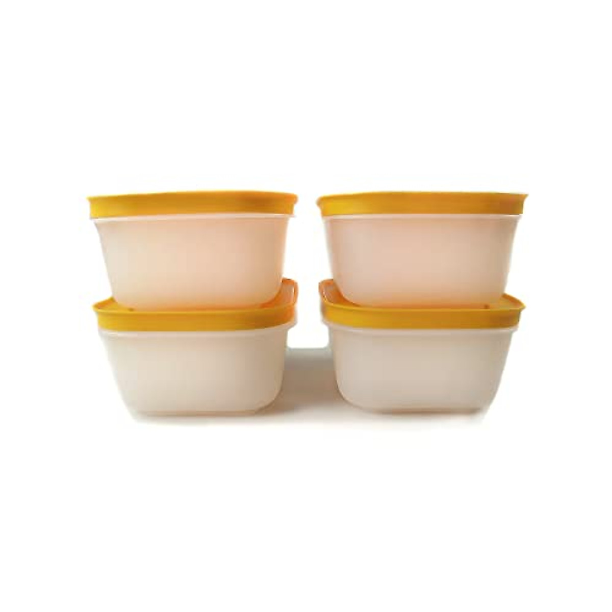 Tupperware Freezer Mates Small Low 450 ml white orange (4)