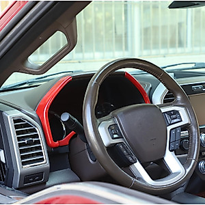 Voodonala Red Dashboard Trim for 2015 2016 2017 2018 2019 2020 Ford F150 F250 F350 Super Duty(Red,3Pcs)