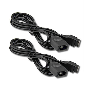 eLUUGIE 2 Packs 6ft Replacement Extension Cord Cable for Sega Genesis 2/3 Controller Extension Cord
