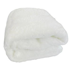 Soft Faux Fur Shaggy Throw Blanket, Warm Thick Fleece Fuzzy Shag Throws, Luxury Furry Plush Fluffy Decorative Cozy Blankets for Couch Sofa Bed Chair (White)