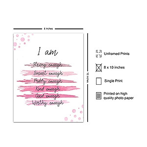 Positive Quotes Wall Decor - Positive Affirmations for Women - Motivational Wall Art - Encouraging Wall Decor - Encouragement Gifts for Women - Inspirational Wall Decor Posters - 8x10 UNFRAMED