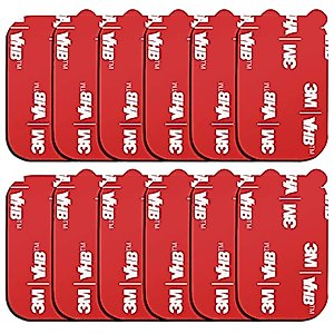 D.Sking 12 Pack Rectangle 3M Sticky Adhesive Replacement Kit, for Magnetic Car Dashboard Phone Mount Base Sticker Parts Double Side 3M VHB Tape Adhesive Pads (Red)
